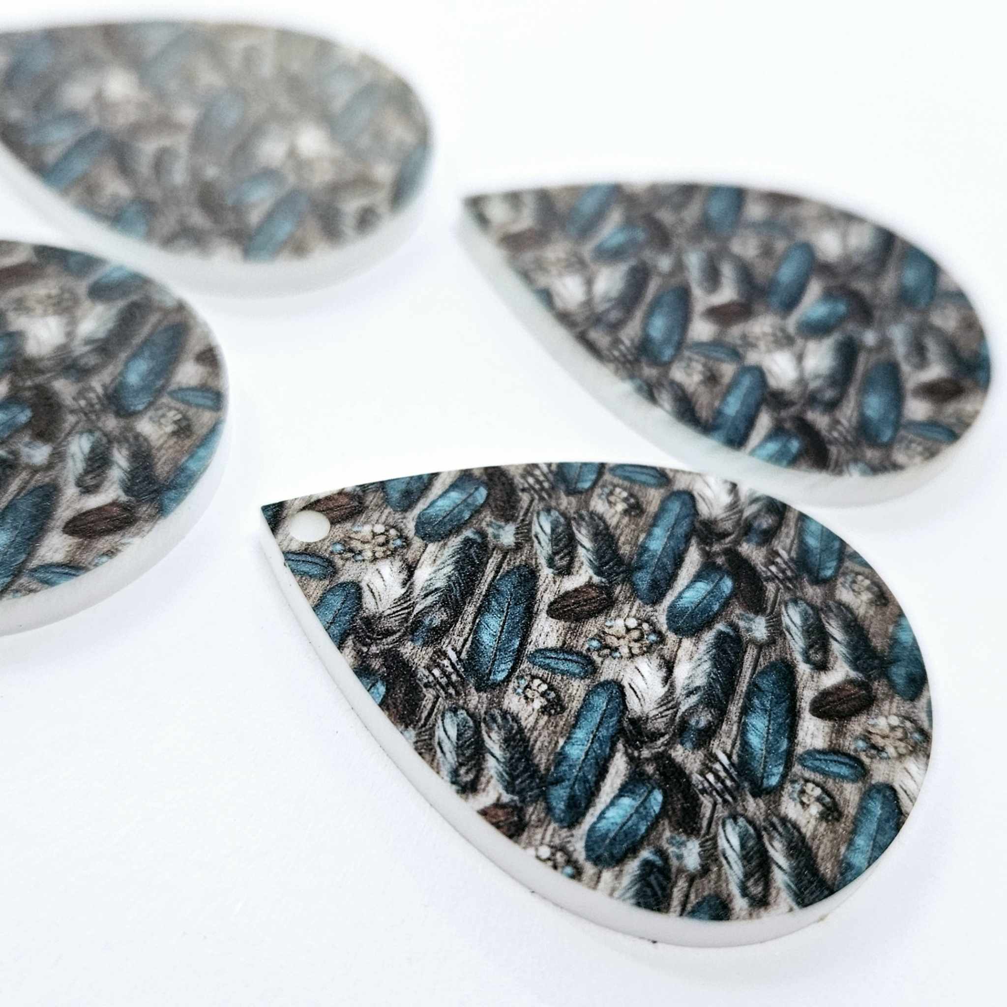 40mm COUNTRY FEATHERS Acrylic TEARDROPS – A Krafty Avenue
