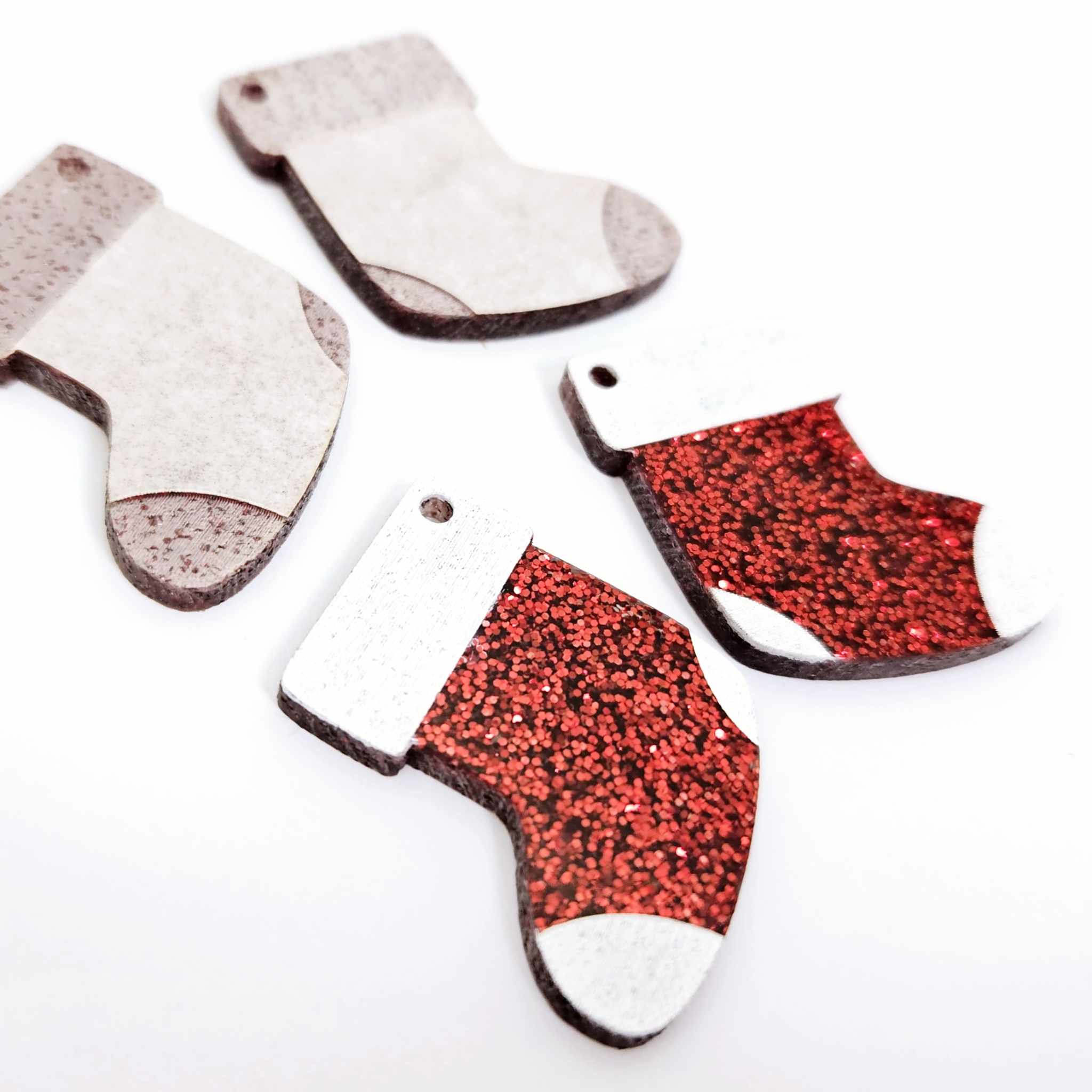 30mm RED GLITTER Acrylic STOCKINGS – A Krafty Avenue