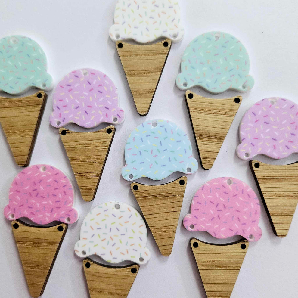 50mm SPRINKLE Acrylic SINGLE SCOOP ICE-CREAM MIXED PACK – A Krafty Avenue